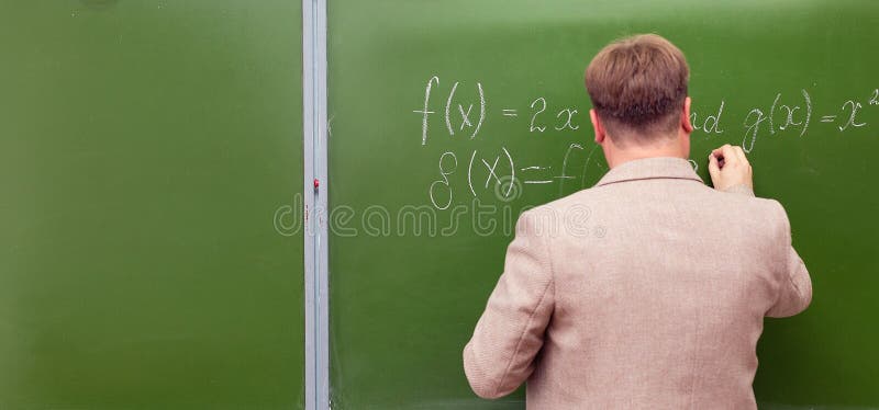 A Math Teacher Shows Students the Solution Stock Image - Image of ...