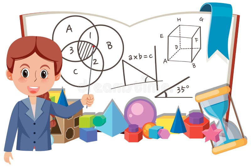 Math Teacher with Math Tools Stock Vector - Illustration of icon ...