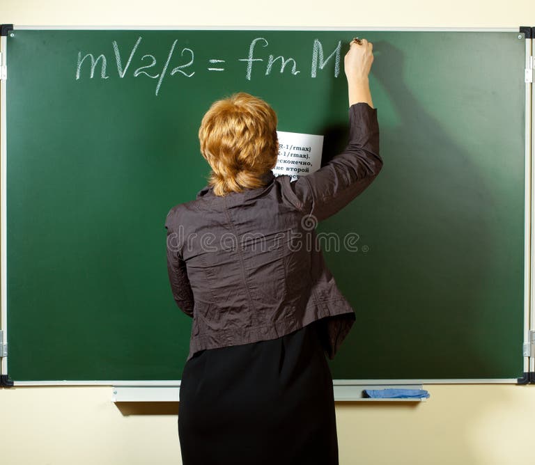 Math Teacher Writing Formula Stock Photo - Image of chalk, exam: 20062414