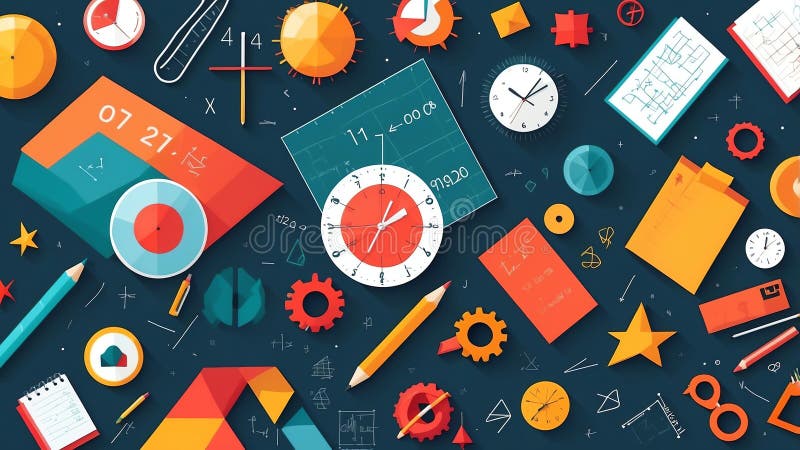 Math Themed Wallpaper for Presentations and Offices Ai Generated Stock ...