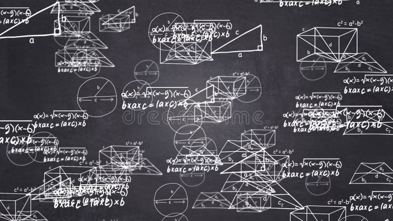 Math Formula Science Equation Symbols Written on Chalkboard Moving - 4K ...