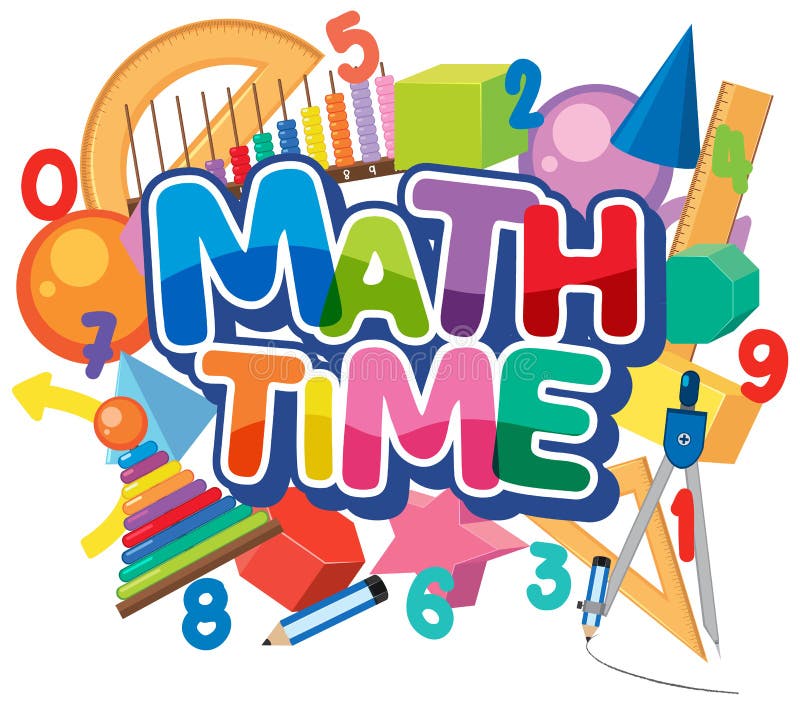 Math Time Text Banner with Math Element Stock Vector - Illustration of ...