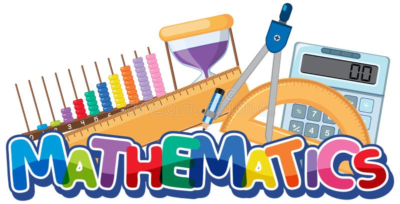 Math Time Text Banner with Math Element Stock Vector - Illustration of ...