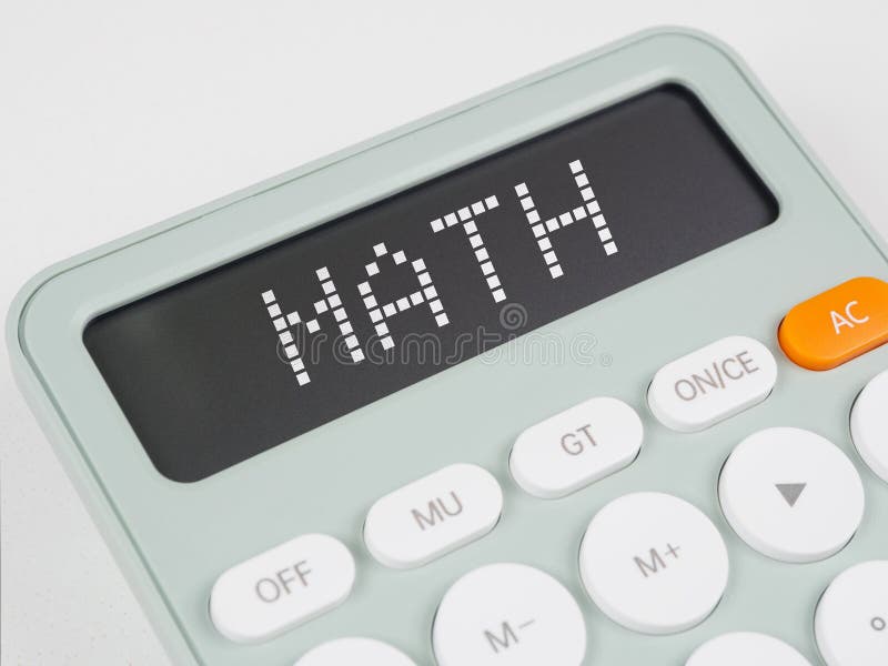 Math Title Term on Calculator Screen Stock Photo - Image of numbers ...