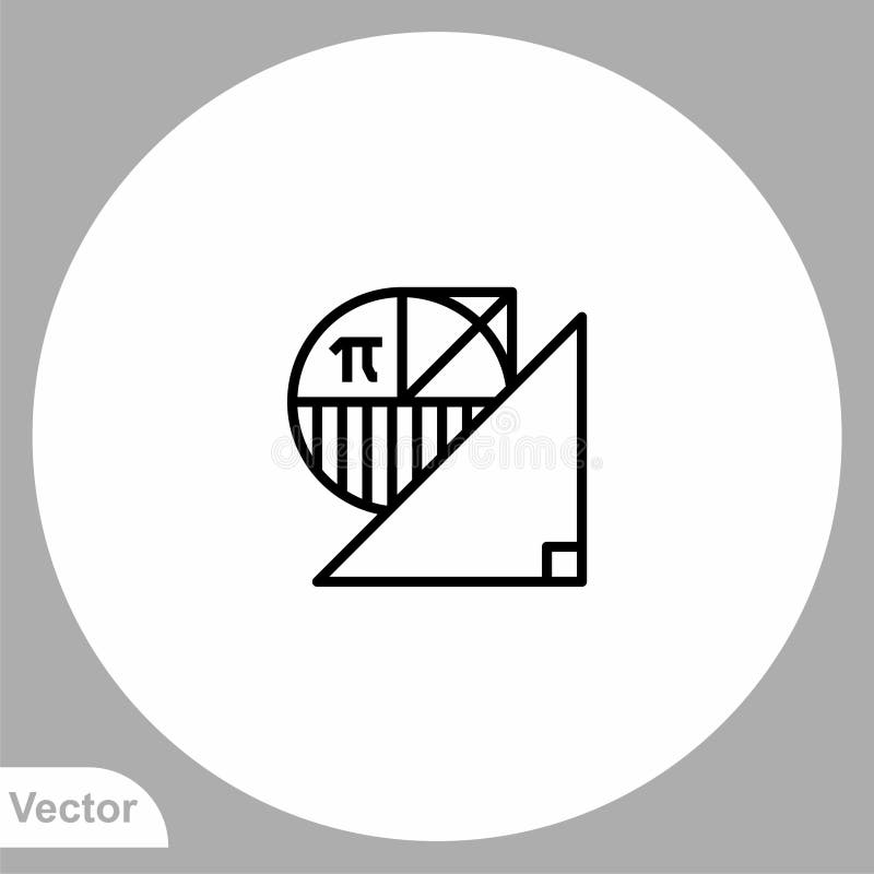 Math Vector Icon Sign Symbol Stock Vector - Illustration of circle ...