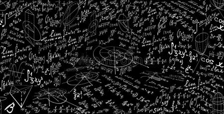 Math Vector Seamless Pattern with Formulas and Figures, Calculations ...