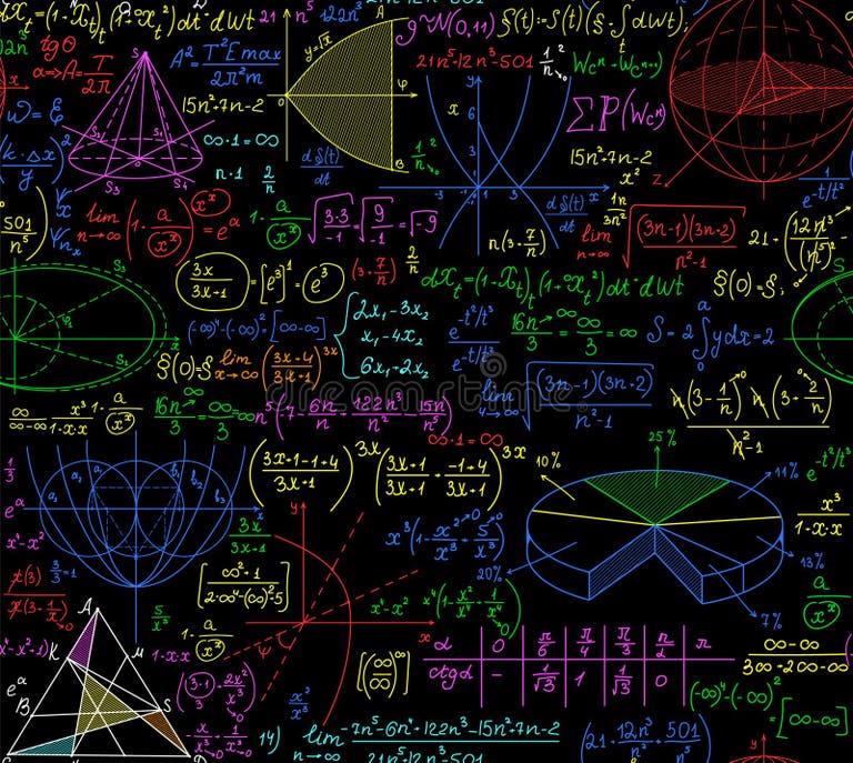 Seamless Endless Pattern Background Handwritten Mathematical Formulas ...