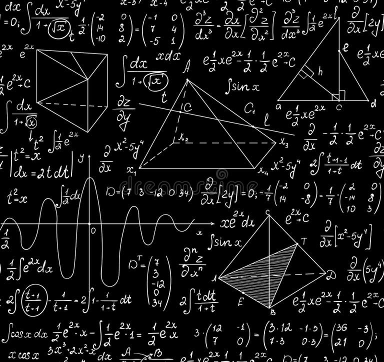 Math Vector Seamless Pattern with Handwritten Physics and Algebraic ...
