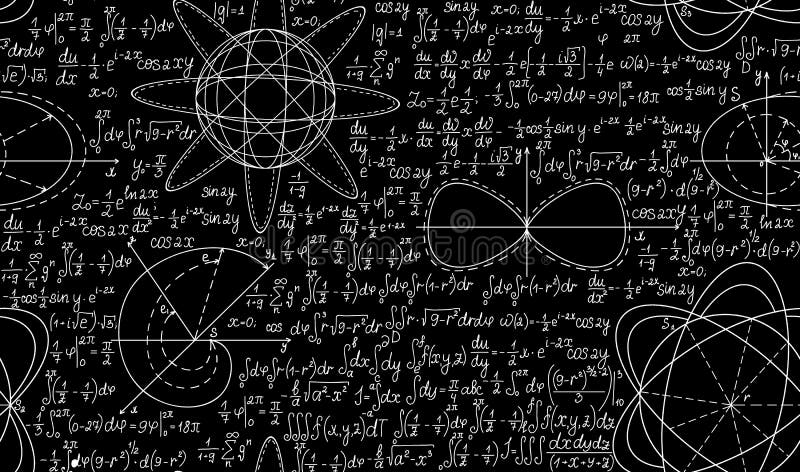 Math Vector Seamless Pattern with Plots, Figures and Calculations Stock ...