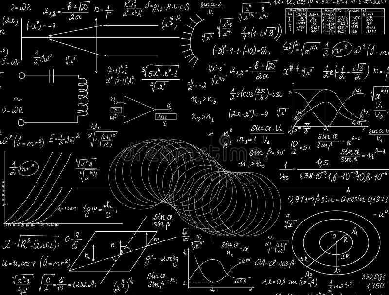 Math Vector Seamless Pattern with Scientific Formulas, Calculations ...