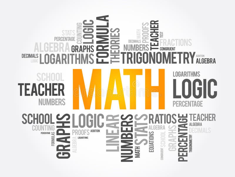 Math Word Cloud Collage, Education Concept Stock Illustration ...