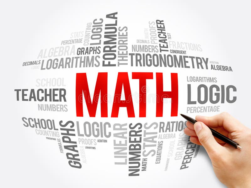 Math word cloud collage stock image. Image of design - 197888199