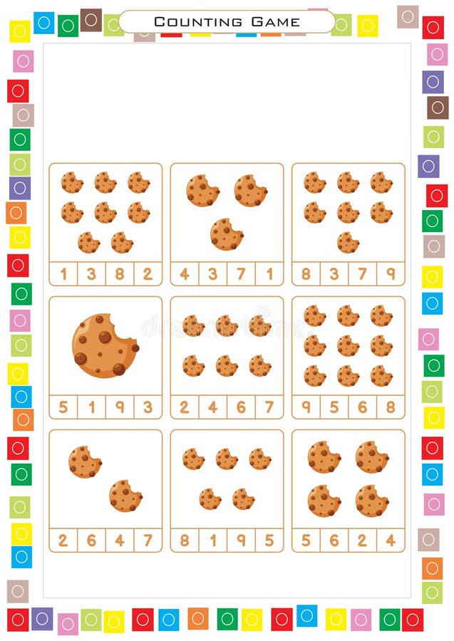 Kindergarten Math Worksheet: Counting and Number Recognition Stock ...