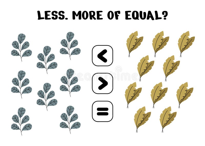 More, less, Equal with Cartoon Colourful Trucks and Garages. Colorful ...