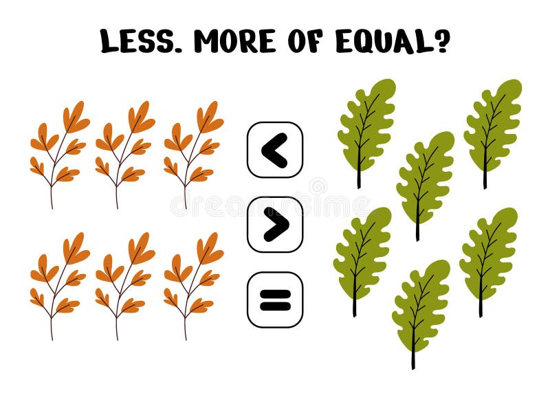 More, less, Equal with Cartoon Colourful Trucks and Garages. Colorful ...