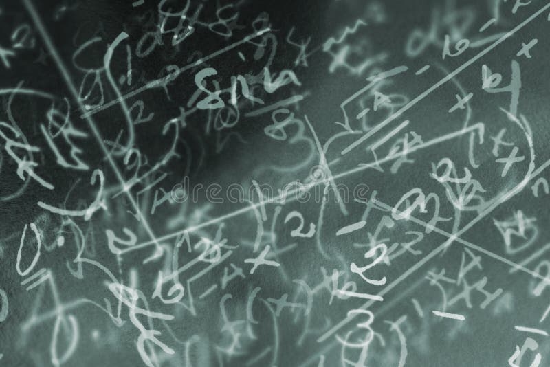 Handgeschriebene Mathematische Formeln Auf Der Tafel Geschrieben ...