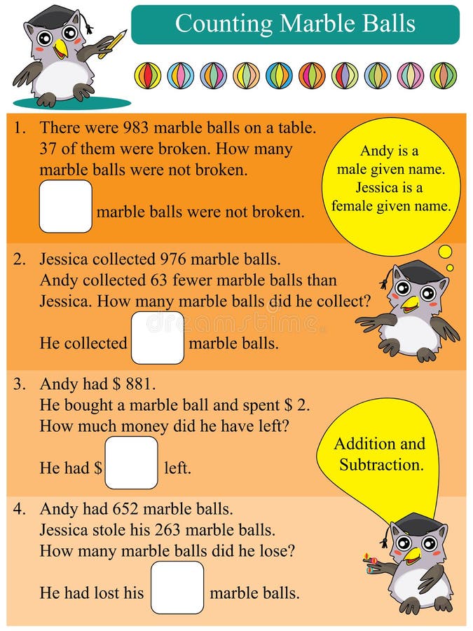 Mathematic Addition and Subtraction Stock Vector - Illustration of ...