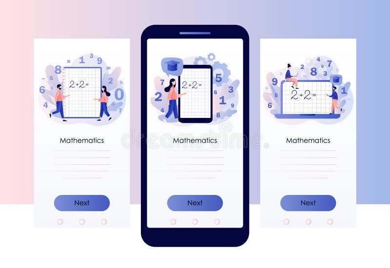 Mathematic Class. Tiny People Learning Math. Arithmetic Symbols ...