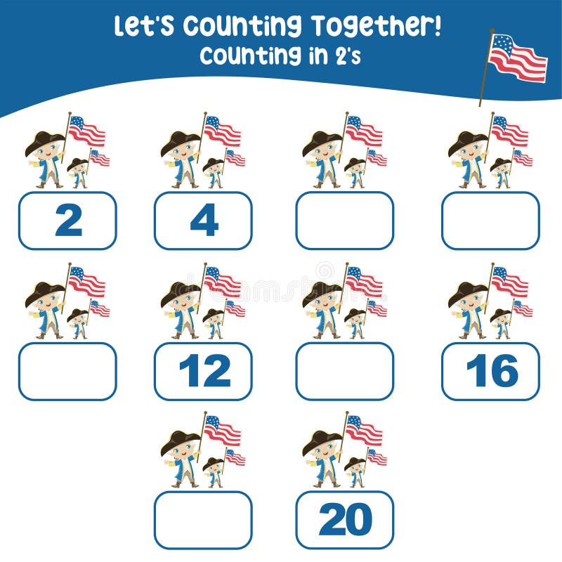 Counting in 2 S with the American Independence Day Edition. Stock ...