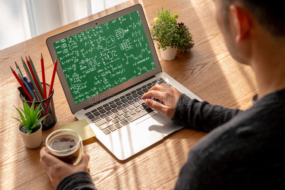 Mathematic Equations and Modish Formula on Computer Screen Stock Image ...
