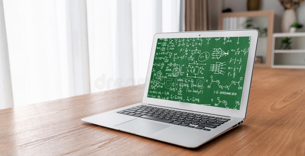 Mathematic Equations and Modish Formula on Computer Screen Stock ...
