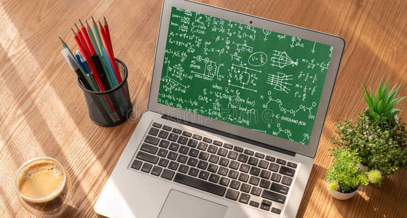 Mathematic Equations and Modish Formula on Computer Screen Stock Image ...