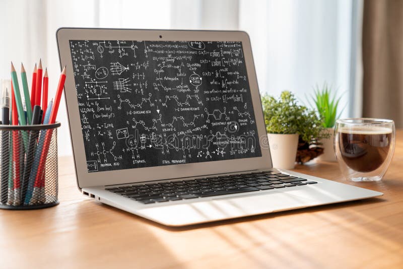 Mathematic Equations and Modish Formula on Computer Screen Stock Photo ...