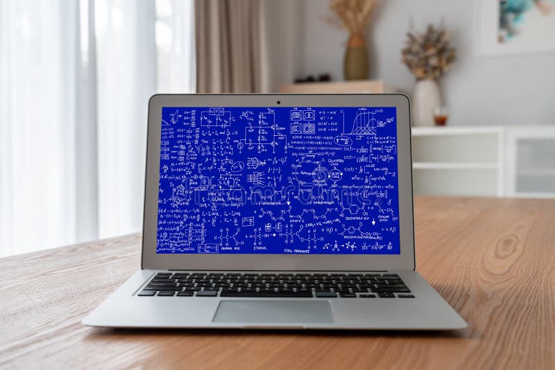 Mathematic Equations and Modish Formula on Computer Screen Stock Image ...