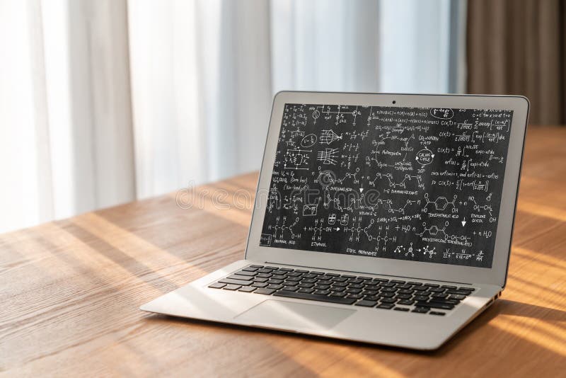 Mathematic Equations and Modish Formula on Computer Screen Stock ...