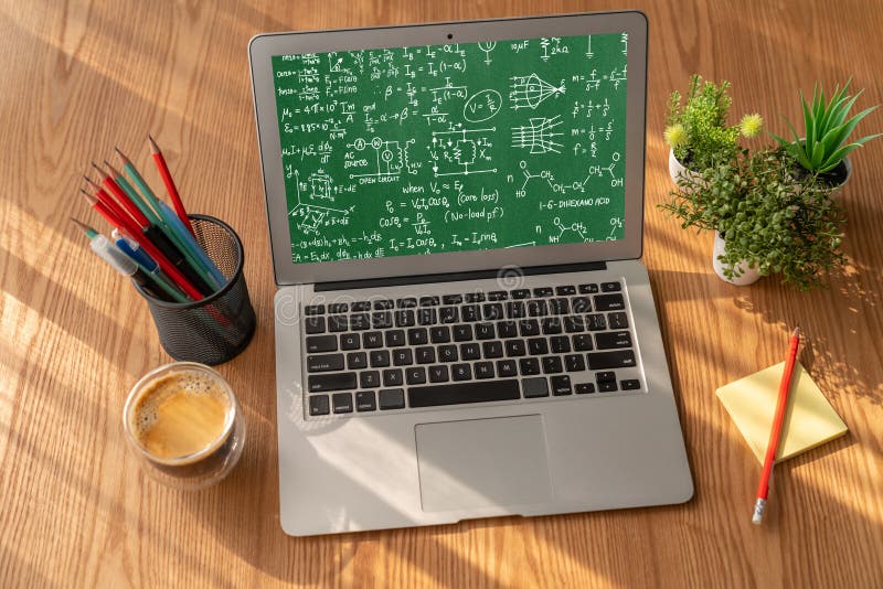 Mathematic Equations and Modish Formula on Computer Screen Stock Image ...