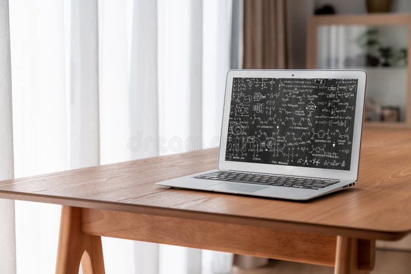 Mathematic Equations and Modish Formula on Computer Screen Stock Photo ...