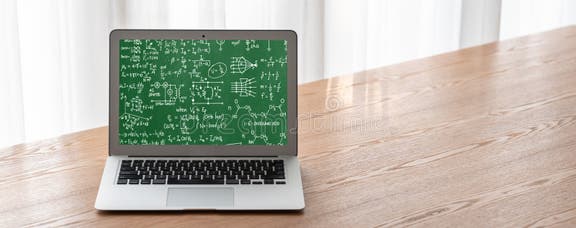 Mathematic Equations and Modish Formula on Computer Screen Stock Image ...