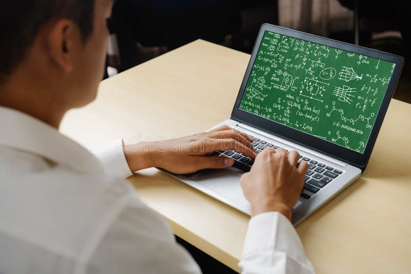 Mathematic Equations and Modish Formula on Computer Screen Stock Photo ...