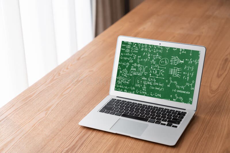 Mathematic Equations and Modish Formula on Computer Screen Stock Image ...
