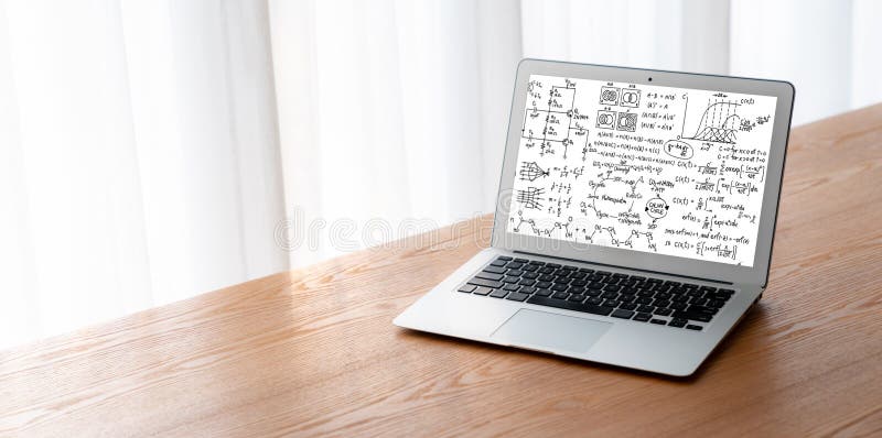 Mathematic Equations and Modish Formula on Computer Screen Stock Photo ...