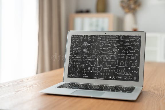 Mathematic Equations and Modish Formula on Computer Screen Stock Image ...