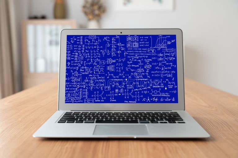 Mathematic Equations and Modish Formula on Computer Screen Stock Photo ...