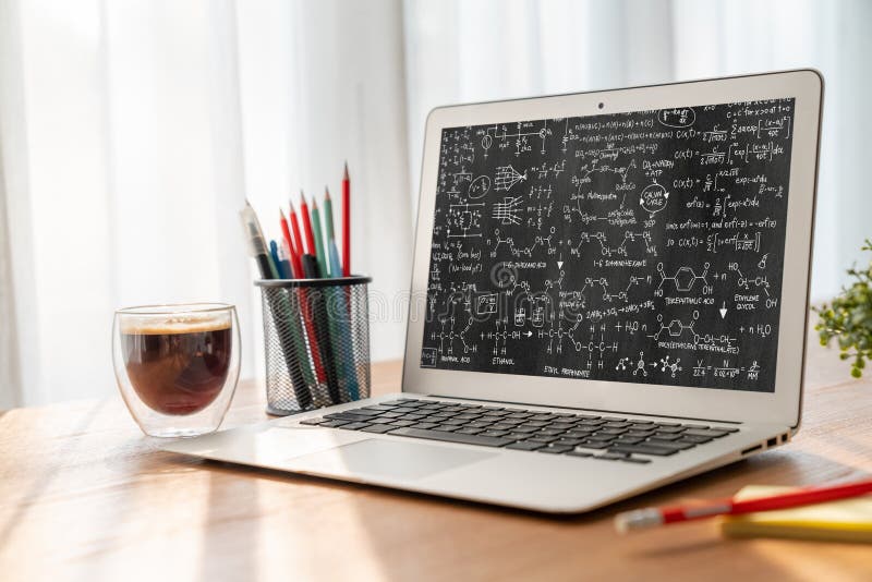 Mathematic Equations and Modish Formula on Computer Screen Stock Photo ...