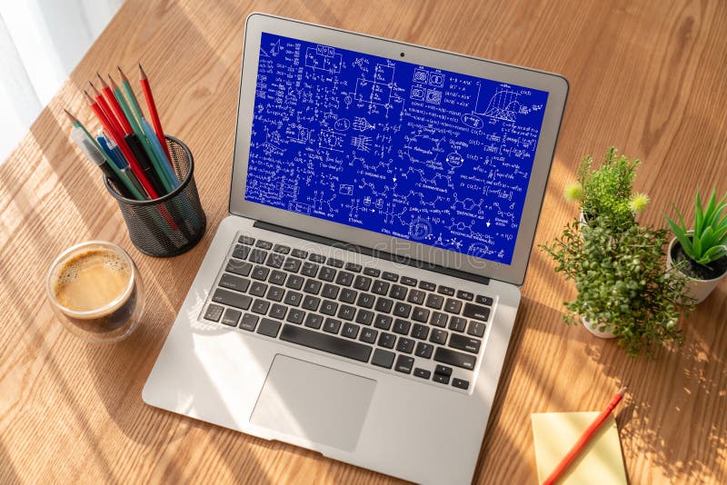 Mathematic Equations and Modish Formula on Computer Screen Stock Image ...