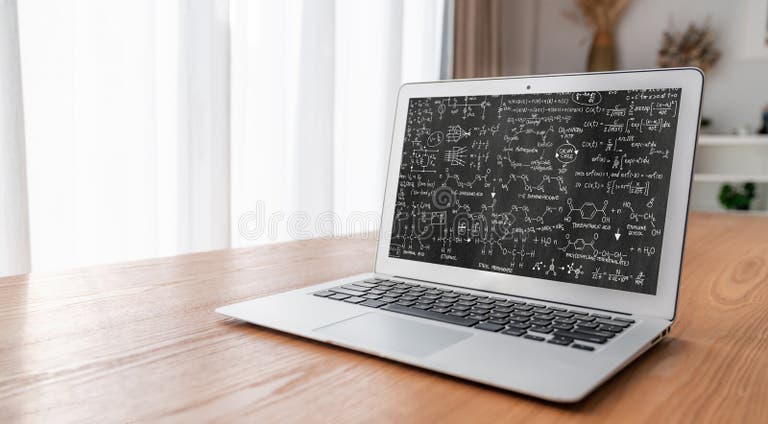 Mathematic Equations and Modish Formula on Computer Screen Stock Photo ...