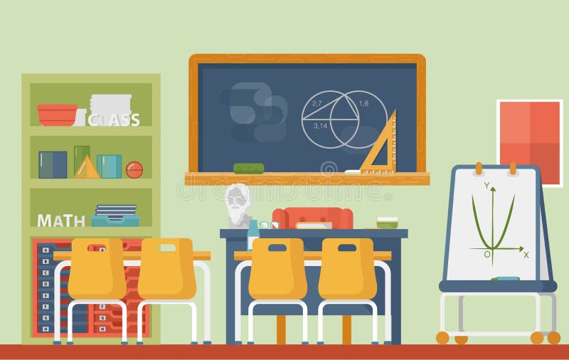 Mathematic, Geometry School Classroom Interior. Lesson of Euclid or ...