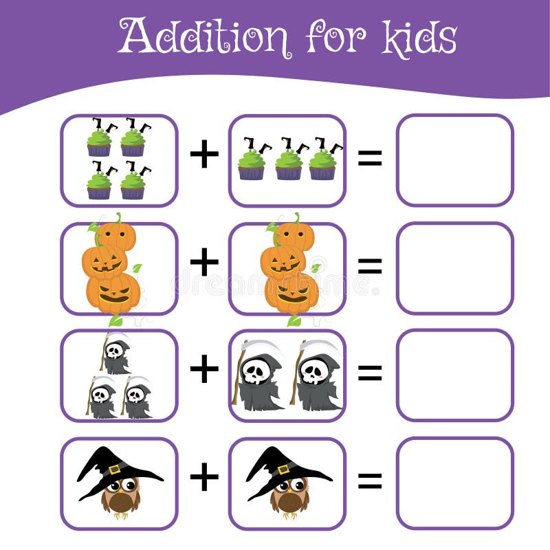 Mathematic Counting Worksheet with Cute Cat Cartoon Character. Math ...