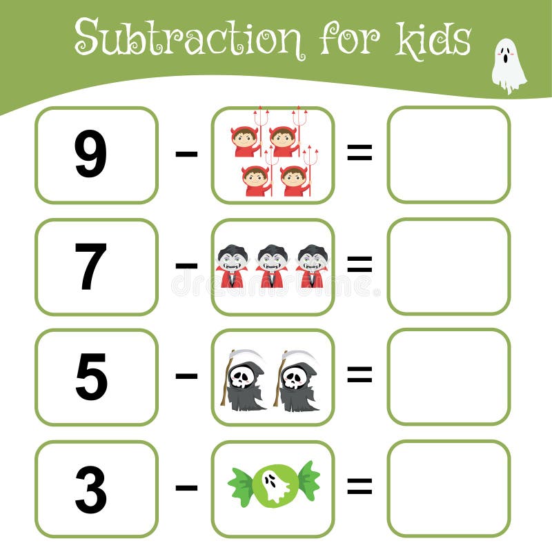 Mathematic Counting Worksheet with Cute Cat Cartoon Character. Math ...