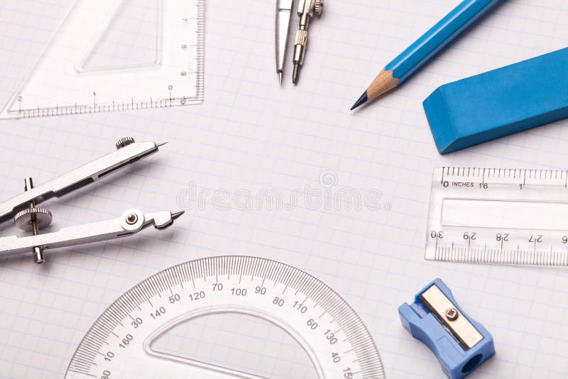 Mathematical accessories stock photo. Image of angle - 113872618