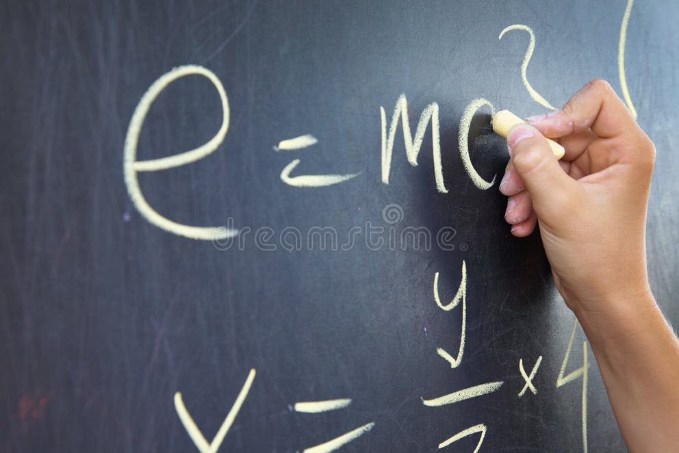 Mathematical Assignment on a Chalkboard Stock Image - Image of nerd ...