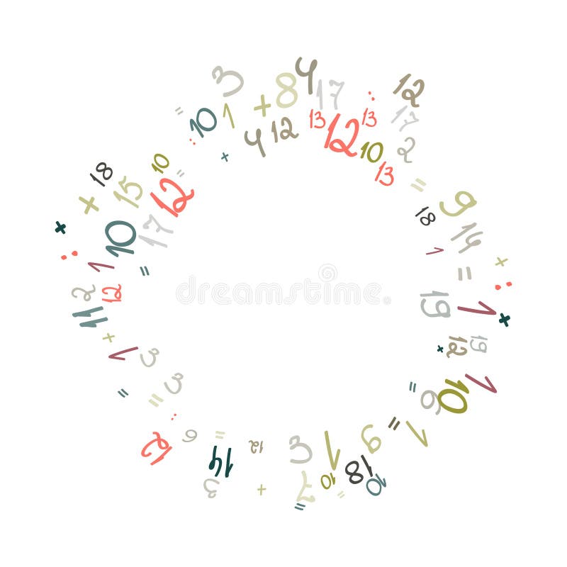 Mathematical Background of Different Numbers Stock Vector ...