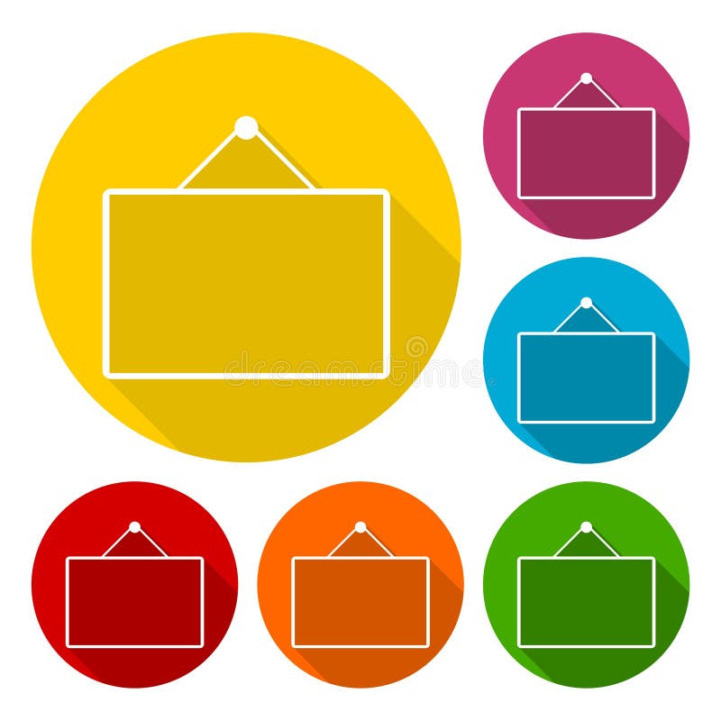 Mathematical Board Icons Set with Long Shadow Stock Vector ...