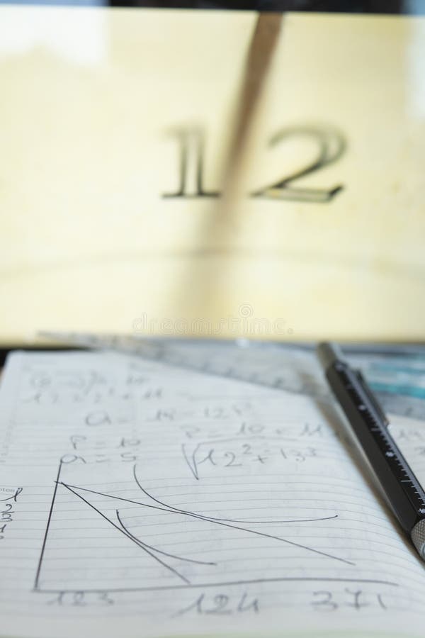 Mathematical Calculations and Technical Drawing Stock Image - Image of ...