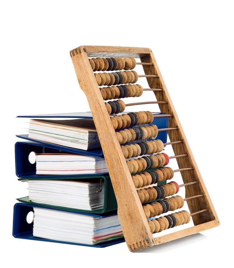Mathematical Calculator Abacus with Papers Stock Photo - Image of math ...