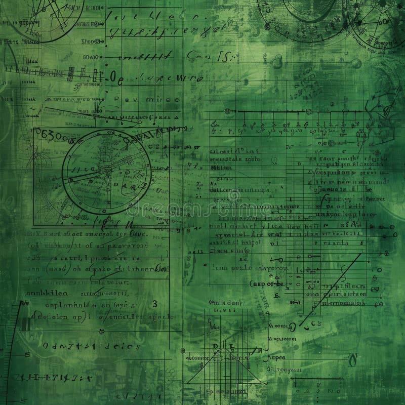 Mathematical Concepts on Green Chalkboard Stock Illustration ...